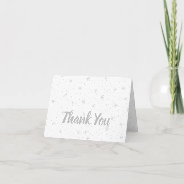 Snow Day! snowflake folding Thank you note Card | Zazzle
