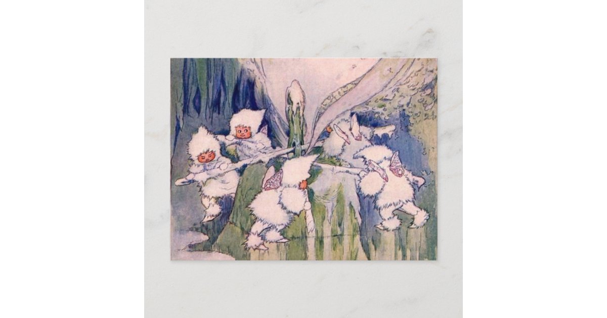 Snow Faeries Making Snow Postcard | Zazzle