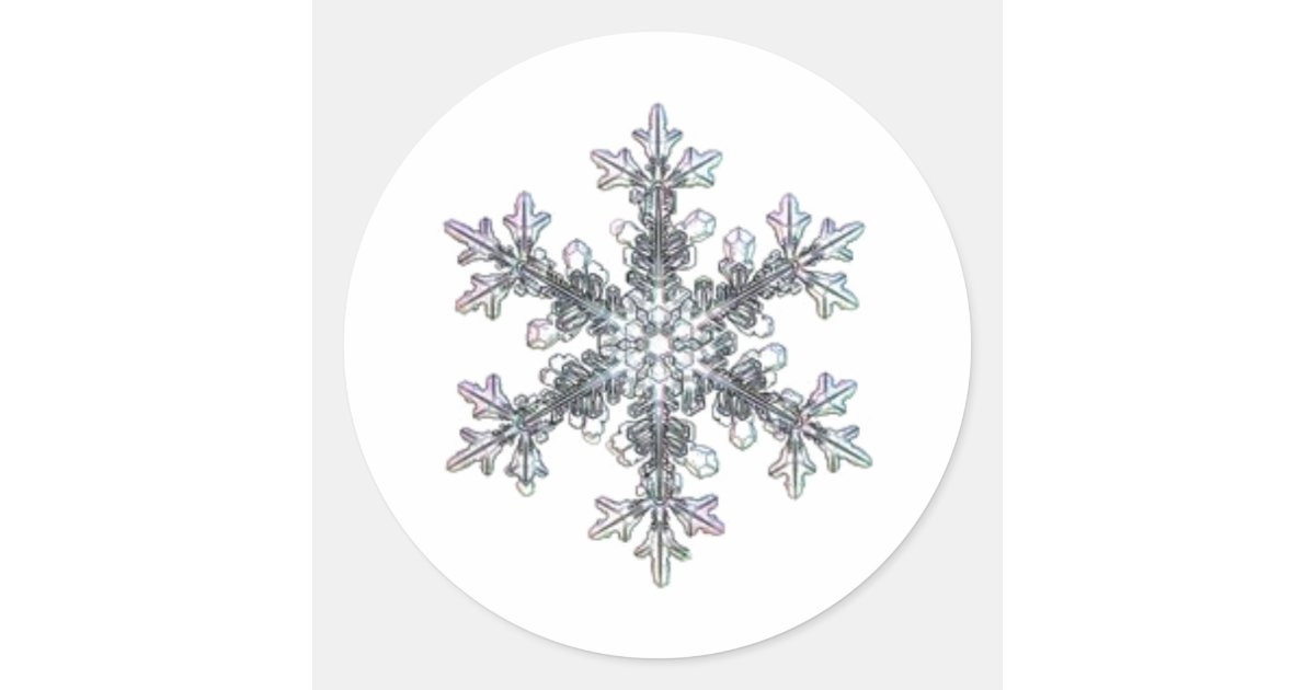 Snow flake classic round sticker | Zazzle