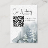 Snow Forest Winter Wedding Website QR Code Enclosure Card | Zazzle