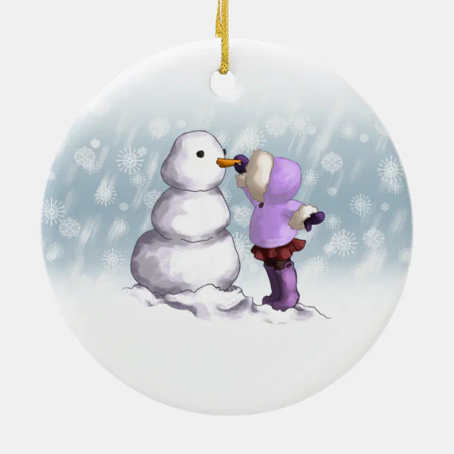 Snow Friend Ceramic Ornament | Zazzle