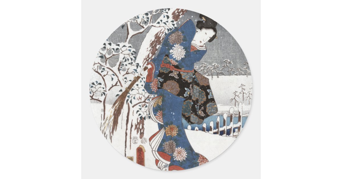 Snow Geisha Stickers | Zazzle