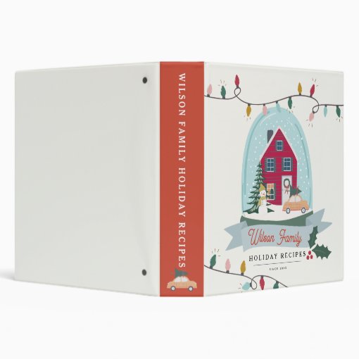 Snow Globe Christmas Holiday Recipe Binder Book | Zazzle