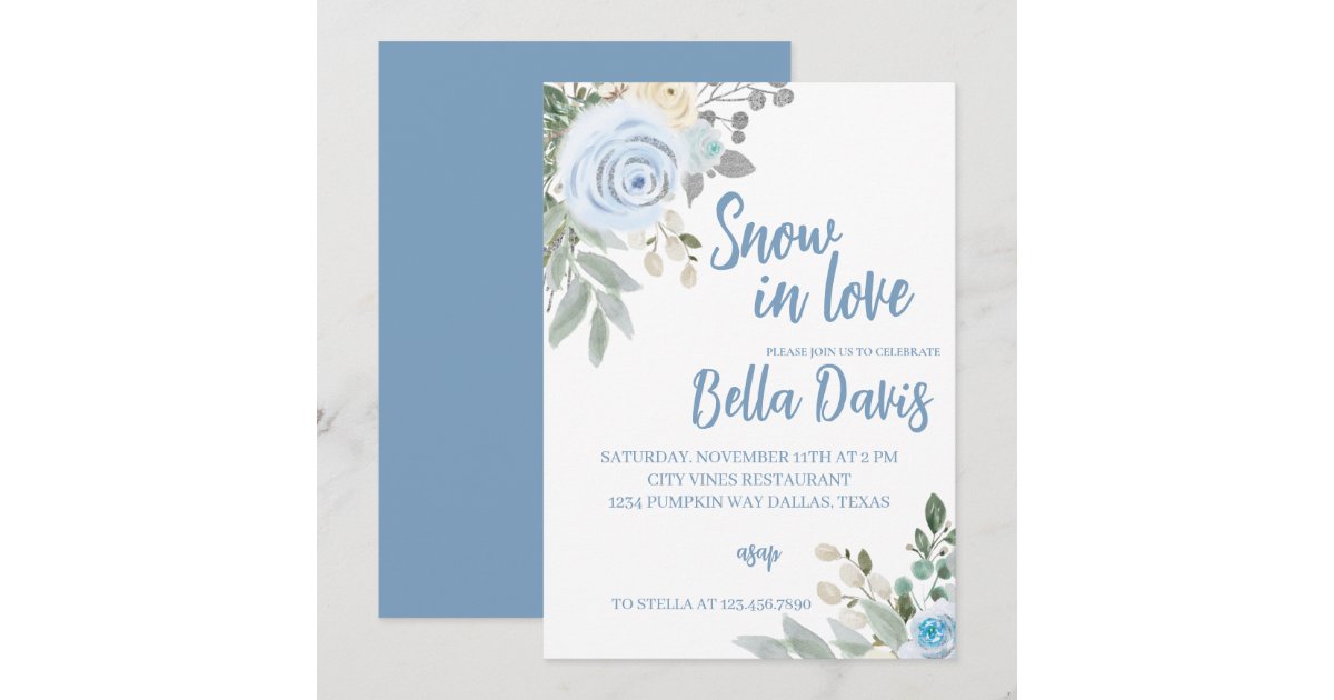 Snow in Love Bridal Shower Invitation | Zazzle
