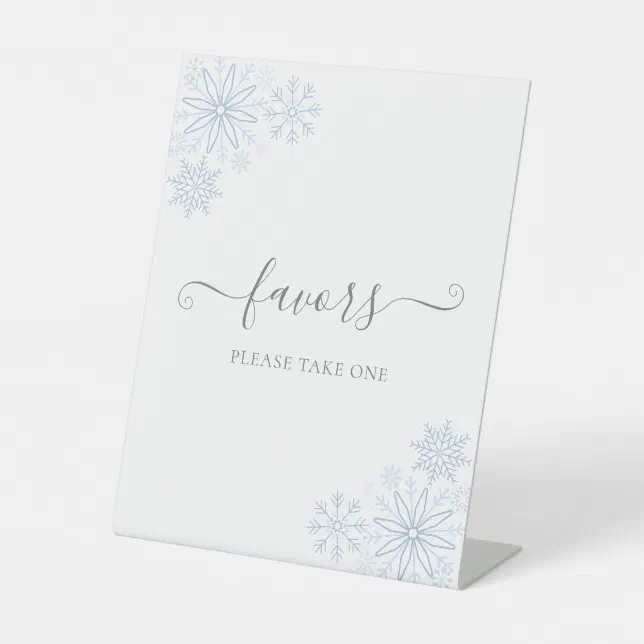 Snow in Love Favors Pedestal Sign | Zazzle