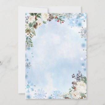 Snow in Love Snowflake Winter Blue Couples Shower Invitation | Zazzle