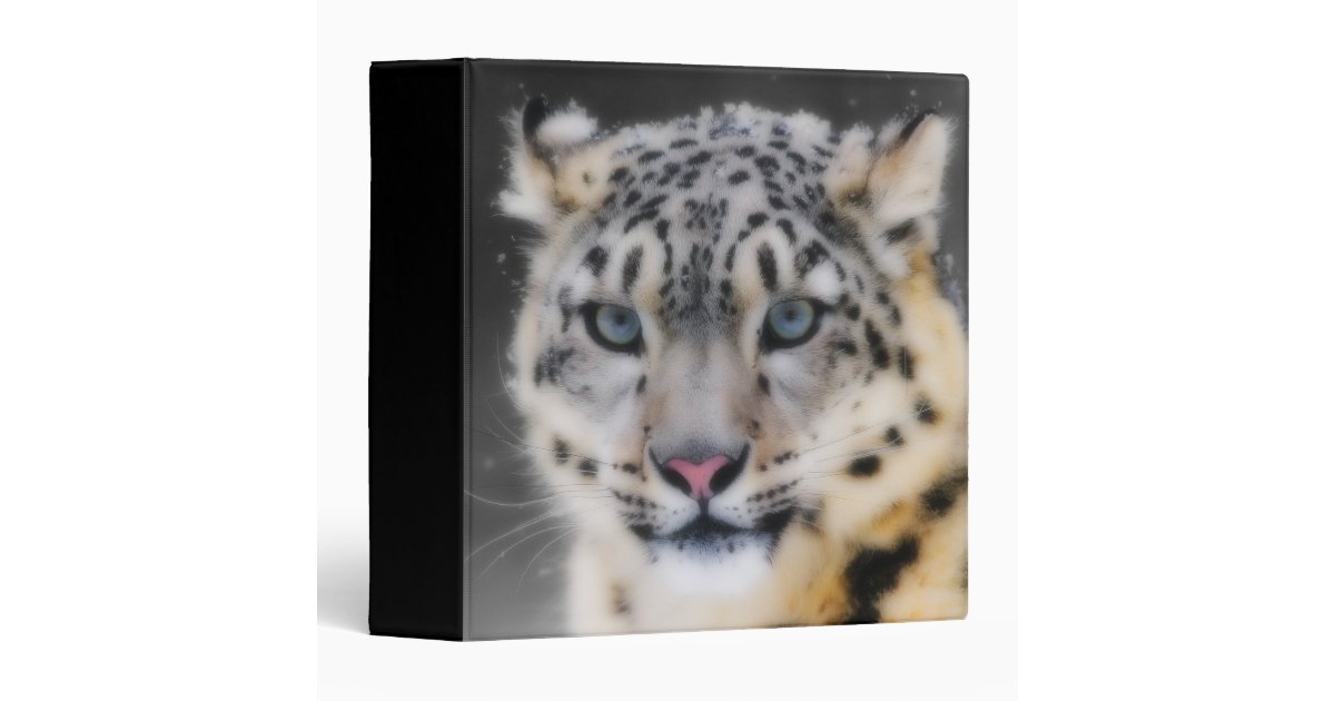 Snow Leopard 3 Ring Binder | Zazzle