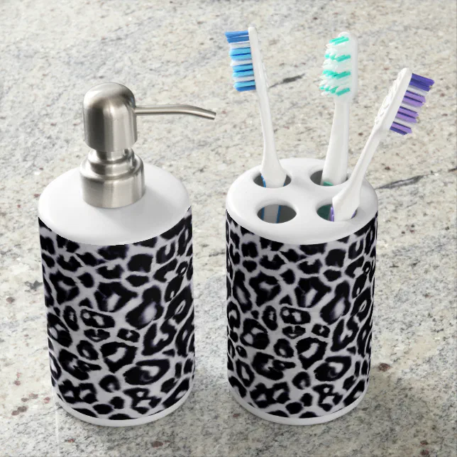 Snow Leopard Animal Print Bathroom Set | Zazzle
