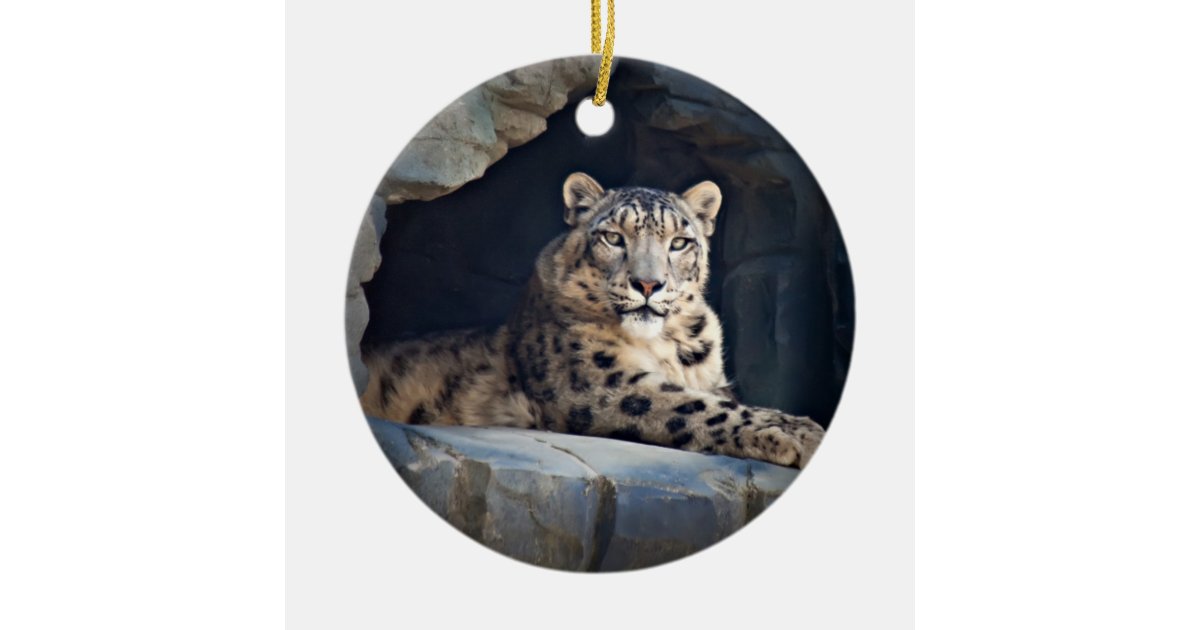 Snow Leopard Ceramic Ornament | Zazzle
