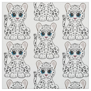 Snow Leopard Fabric | Zazzle.com