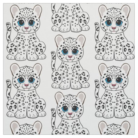 Snow Leopard Fabric | Zazzle.com