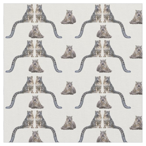 Snow Leopard Fabric | Zazzle
