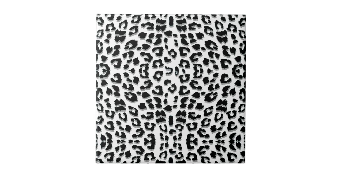 Snow Leopard Print Custom Ceramic Tile | Zazzle