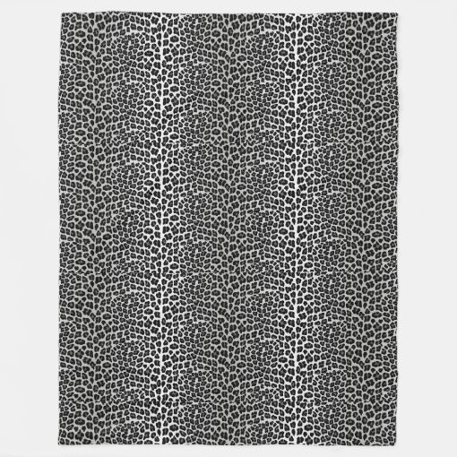 Snow leopard print fleece blanket | Zazzle
