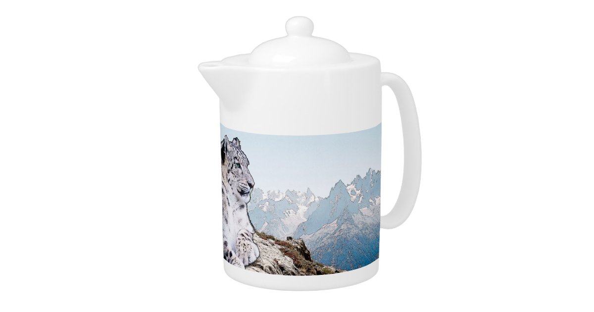 Snow Leopard Teapot | Zazzle