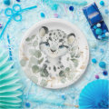 Snow Leopard Winter Onederland Arctic Greenery Paper Plates | Zazzle
