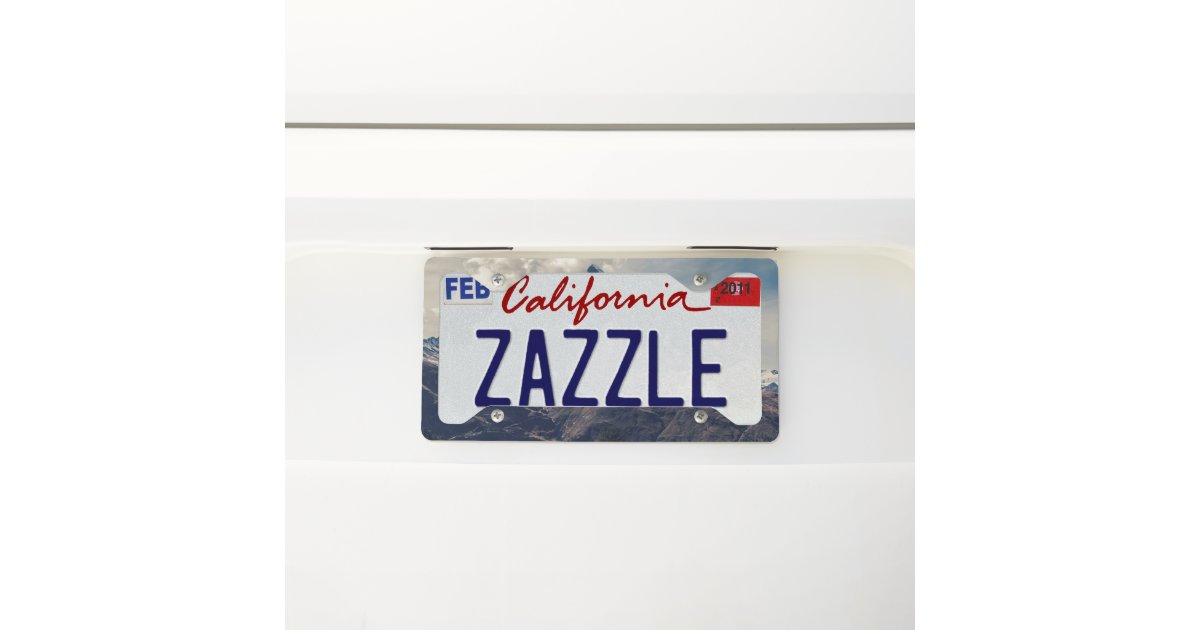 Snow mountain license plate frame | Zazzle