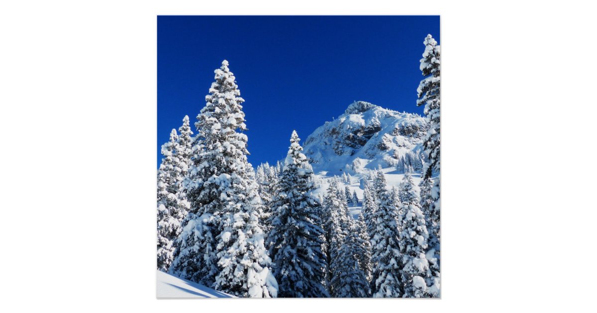 Snow mountain poster | Zazzle