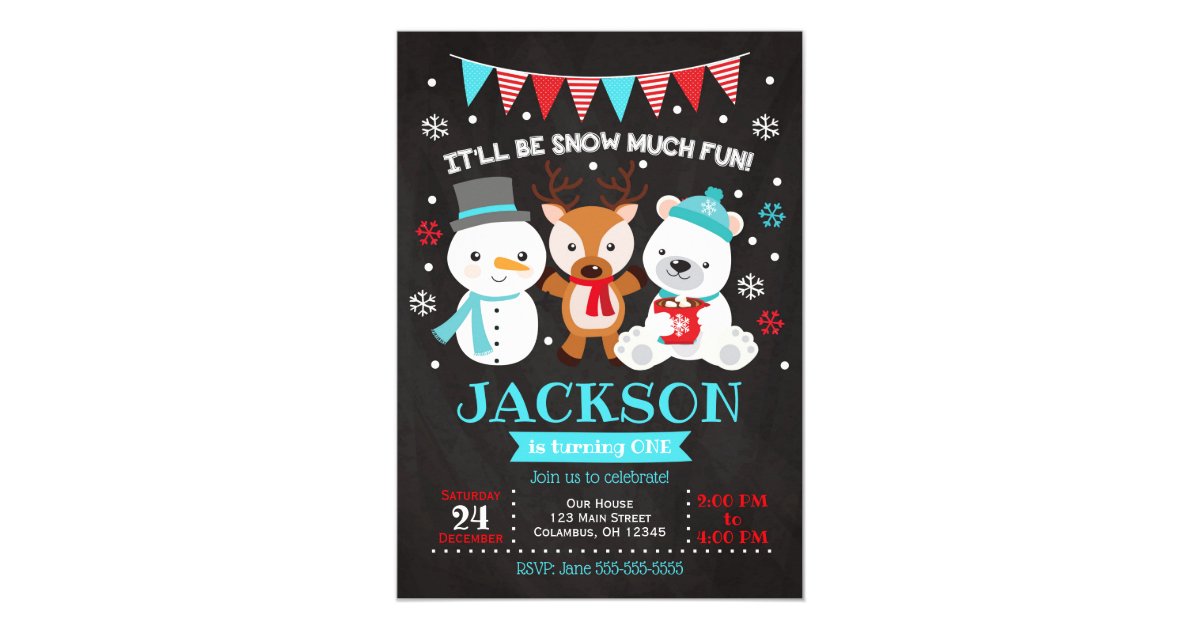Snow Much Fun Birthday Invitation | Zazzle.com