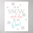 Snow Much Fun | Silver Rainbow | 1st Birthday Sign | Zazzle.com