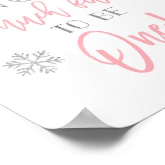 Snow Much Fun | Silver Pink | First Birthday Sign | Zazzle