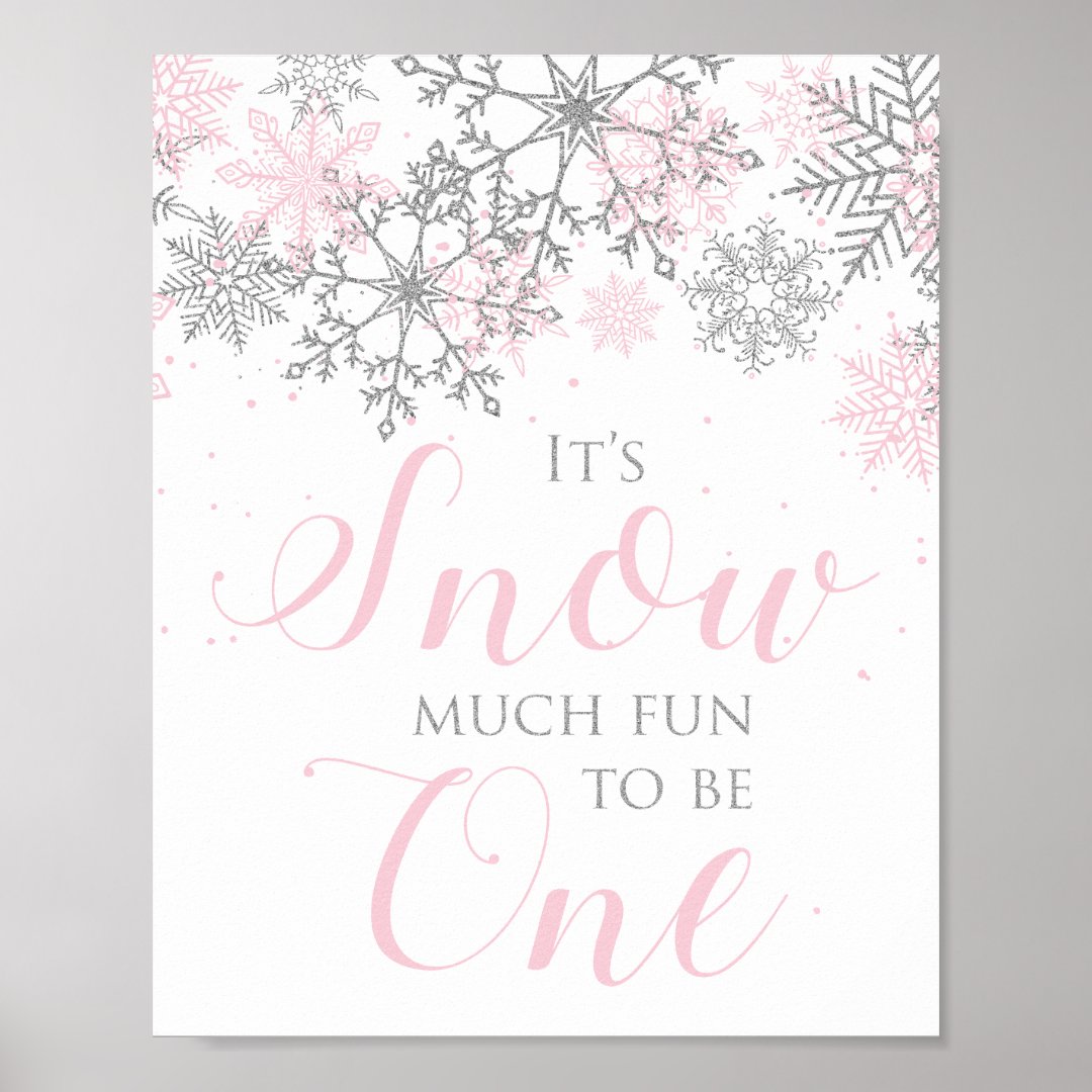 Snow Much Fun to be ONE birthday sign | Zazzle