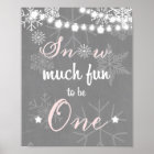 Snow Much Fun | Silver Blue | First Birthday Sign | Zazzle.com