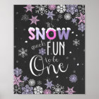 Snow Much Fun | Silver Blue | First Birthday Sign | Zazzle.com