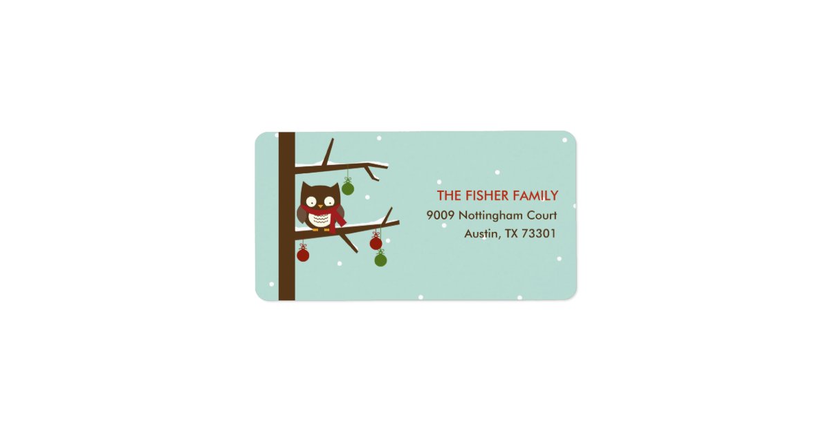Snow Owl Address Label | Zazzle