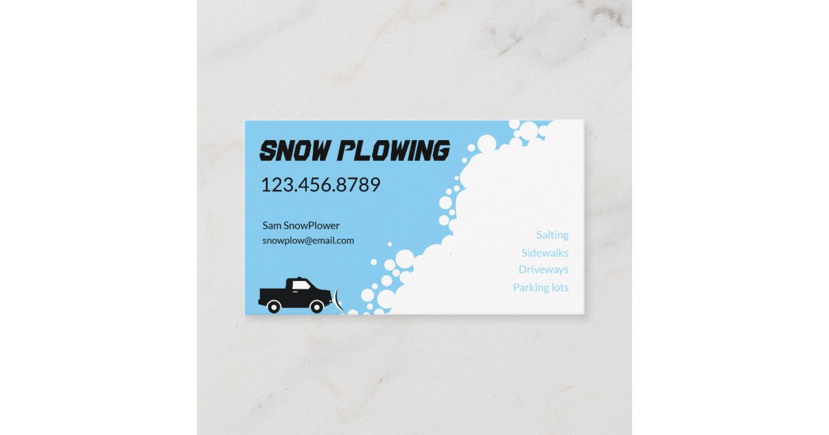 Snow Plow Company Business Card | Zazzle