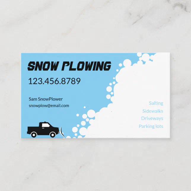 Snow Plow Company Business Card | Zazzle