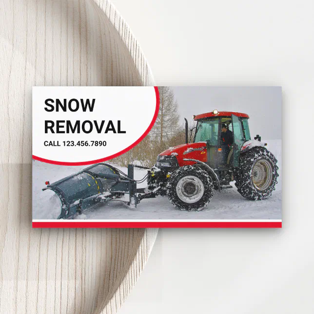 Snow Plow Tractor Snow Removal Service Business Card | Zazzle