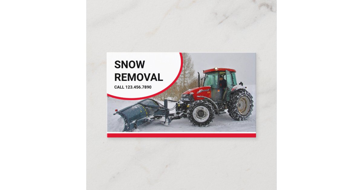 Snow Plow Tractor Snow Removal Service Business Card | Zazzle