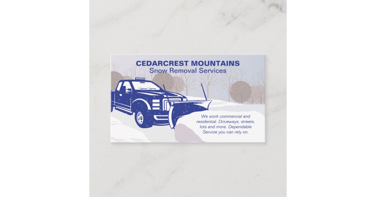 Snow Plow Truck Business Card | Zazzle