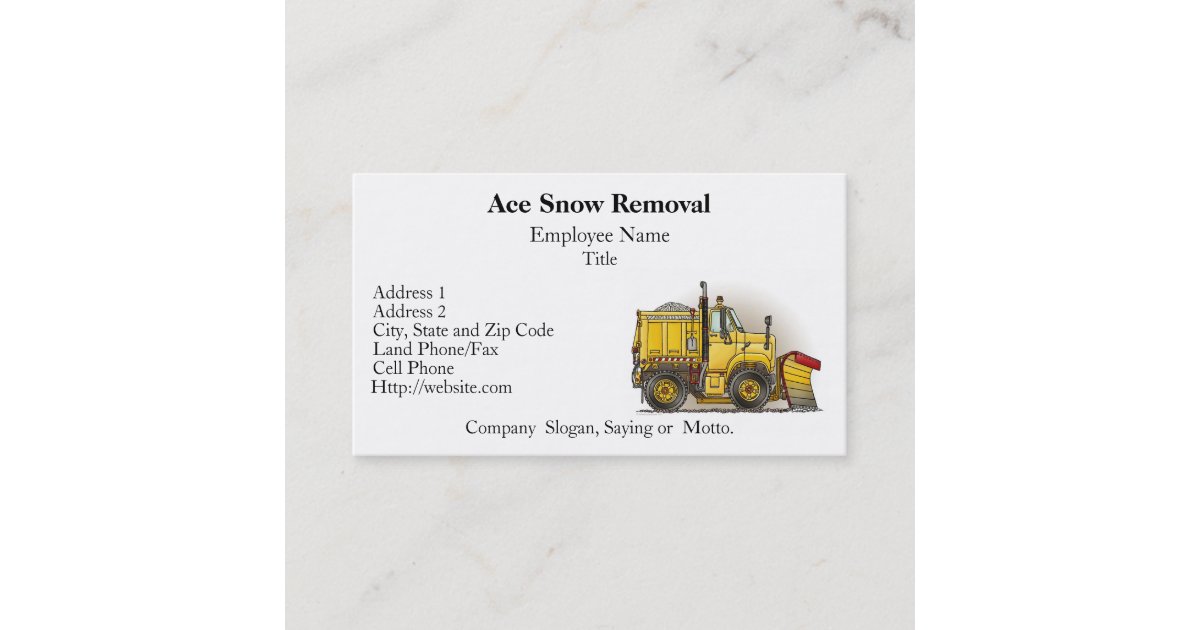 Snow Plow Truck Business Cards | Zazzle