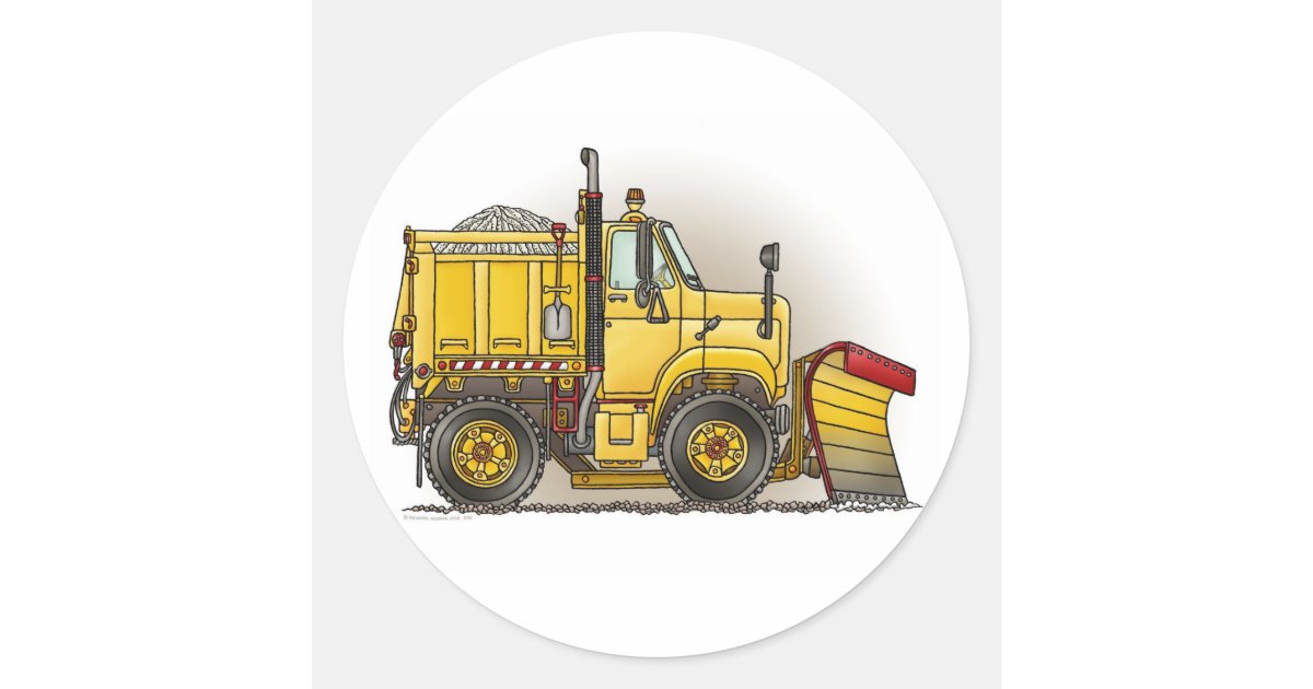 Snow Plow Truck Kids Sticker | Zazzle