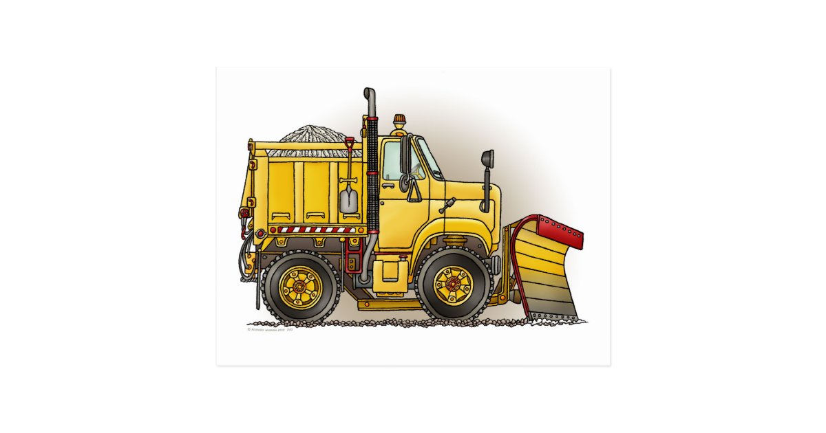 Snow Plow Truck Post Card | Zazzle.com