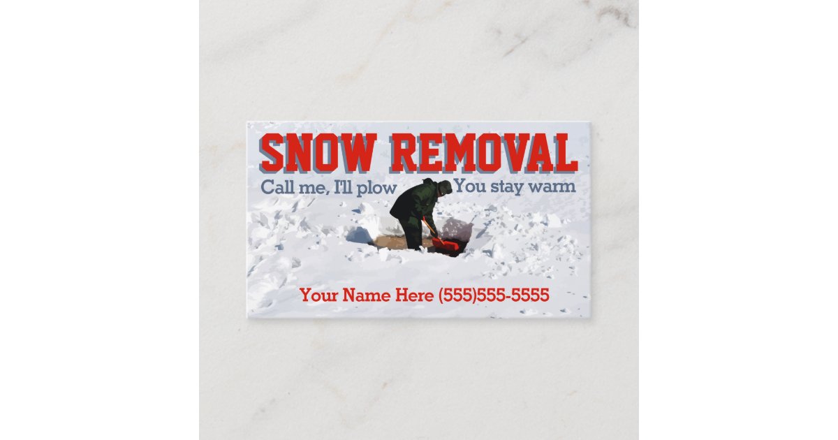 Snow Plowing Advertising.Snow Removal Business Card | Zazzle