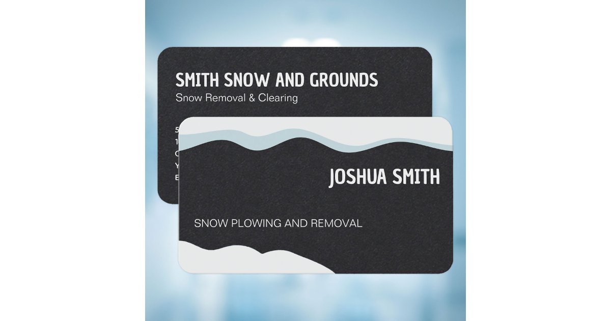 Snow Plowing and Removal Business Card | Zazzle