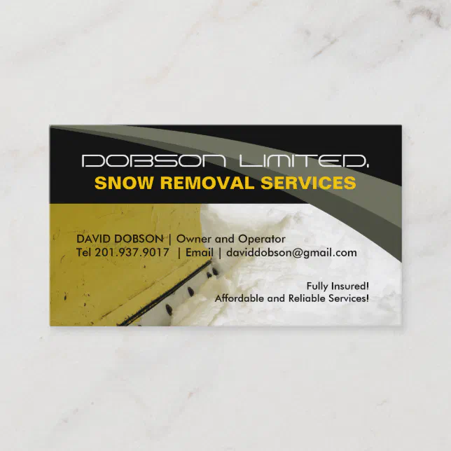 Snow Plowing Business Card | Zazzle