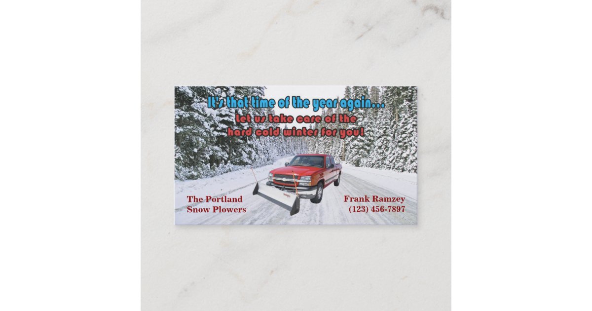 Snow Plowing Business Card | Zazzle