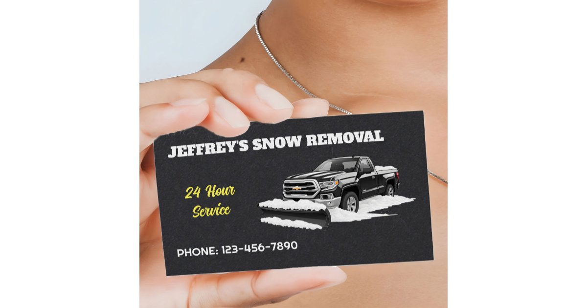 Snow Plowing Premium Business Card | Zazzle