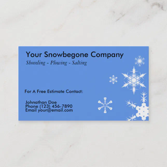 Snow Plowing, Removal Business Card (HORIZONTAL BL | Zazzle