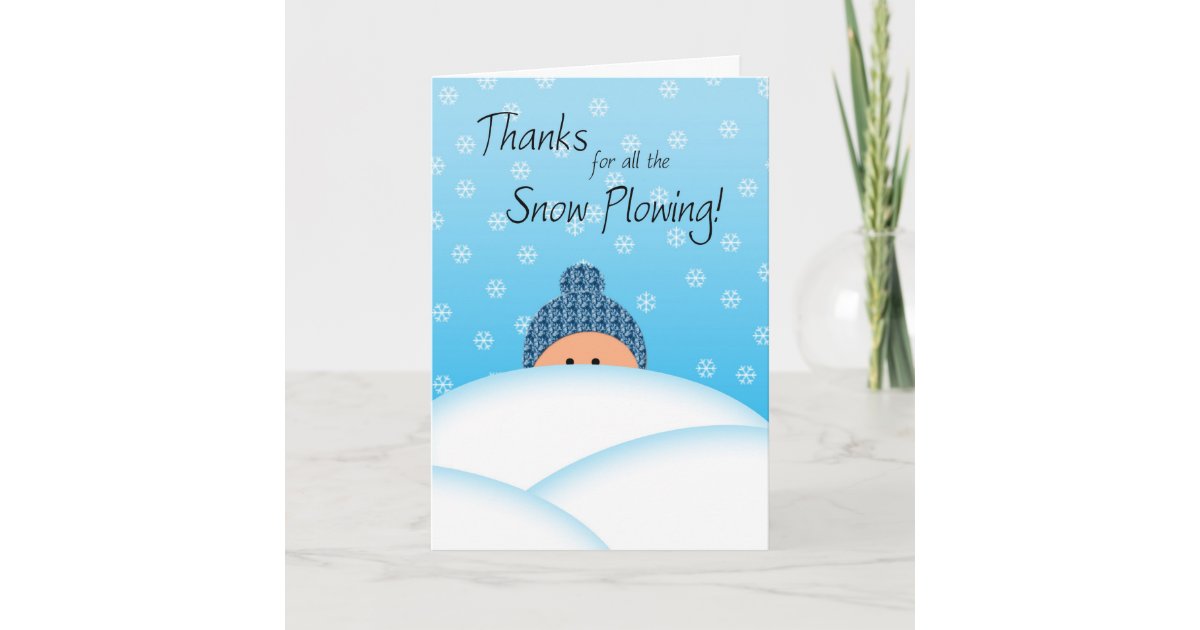 Snow Plowing Thanks Thank You Card | Zazzle