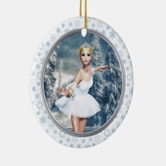 Snow Princess Ballerina Personalized Ornament | Zazzle