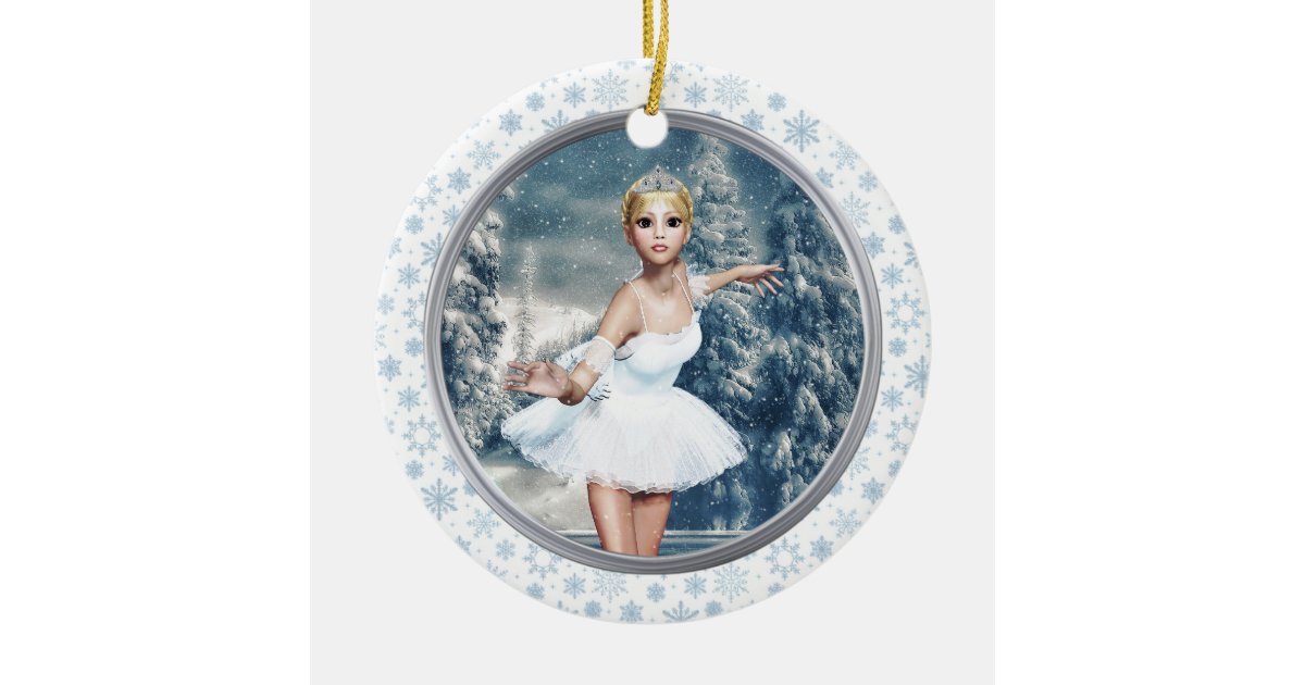 Snow Princess Ballerina Personalized Ornament | Zazzle