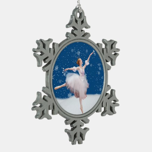 Snow Queen Ballerina Customizable Snowflake Pewter Christmas Ornament ...