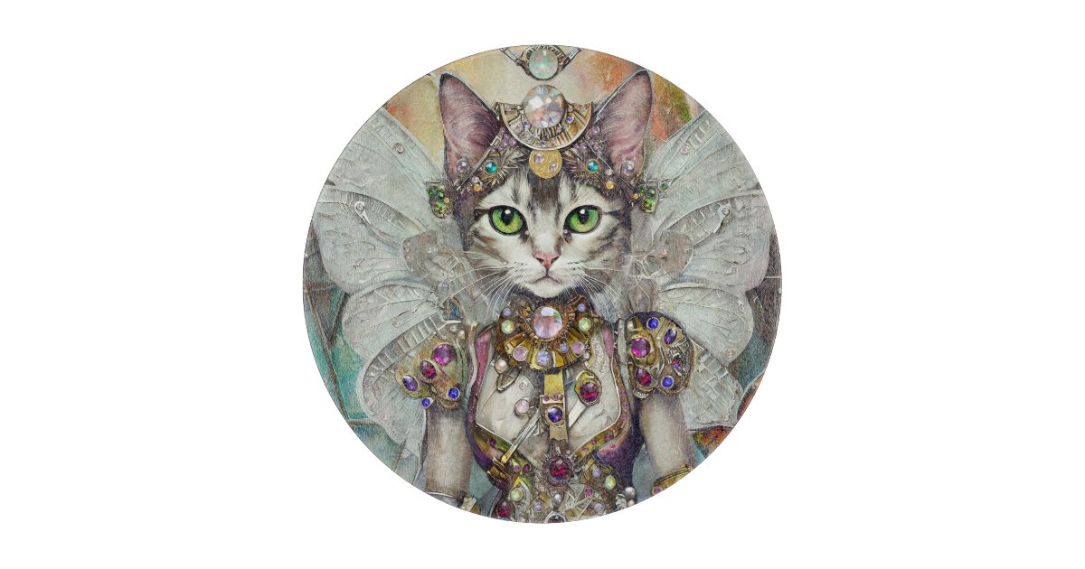 Snow Queen Cat of the Butterfly Wing Brigade Cutting Board | Zazzle