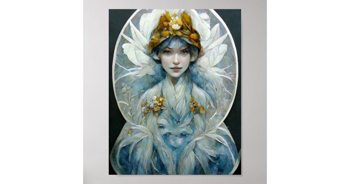 Snow Queen Fantasy Art Poster | Zazzle