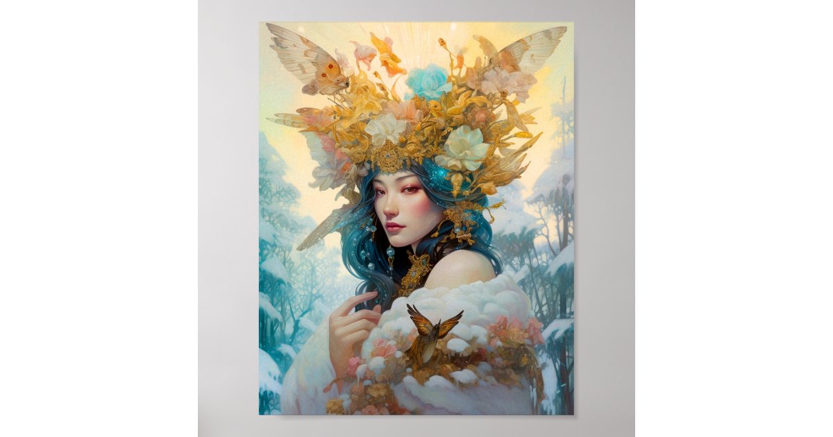 Snow Queen Fantasy Art Poster | Zazzle